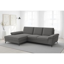 Sit & More sit&more Ecksofa &raquo;Chelsea L-Form, B: 264 cm, mit Armteil-& Sitztiefenverstellung&laquo; optional Schlaffunktion und Bettkasten grau 100% Polyester B/H/T: 
