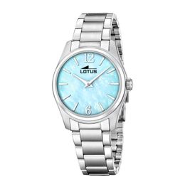Lotus Damen Quarzuhr &raquo;Classic Steel&laquo; Armbanduhr, Damenuhr, Edelstahlarmband, analog blau Einheitsgr&ouml;&szlig;e