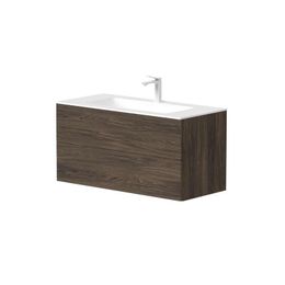Welltime Waschtisch &raquo;Gama&laquo; inklusive Waschbecken, mit Push-to-Open-Funktion, FSC zertifiziert braun 101cm, B/H/T: 101cm x 50cm x 46cm