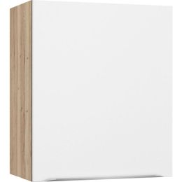 KOCHSTATION H&auml;ngeschrank &raquo;KS-Aken&laquo; wei&szlig; wildeiche Nachbildung, B/H/T: 60cm x 70,4cm x 34,6cm