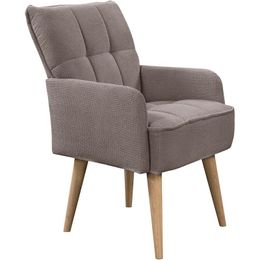 exxpo - sofa fashion Armlehnstuhl &raquo;Latte&laquo; () beige B/H/T: 58cm x 94cm x 69cm, Webstoff fein