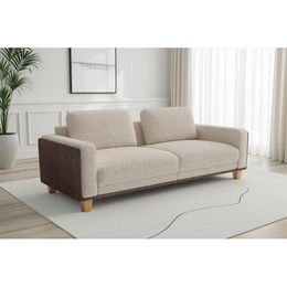 Sit & More sit&more Big-Sofa &raquo;Concept&laquo; Modernes Sofa in drei Fu&szlig;farben zur Auswahl beige 100% Polyester B/H/T: 186cm x 84cm x 93cm,mit Fu&szlig; Buche eichefarbig