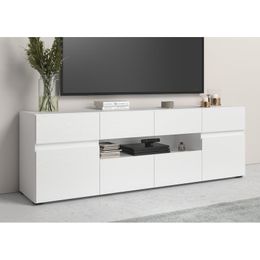 Home Affaire Lowboard &raquo;Rimini&laquo; Breite 180 cm wei&szlig; Holzwerkstoff B/H/T: 179,8cm x 59,2cm x 40cm, 4 Stk., 2 Stk.