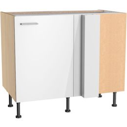 KOCHSTATION Eckunterschrank &raquo;KS-Lucy&laquo; Breite 100 cm, mit 1 T&uuml;r, Soft-Close, h&ouml;henverstellbare F&uuml;&szlig;e Eiche hell, B/H/T: 100cm x 87cm x 58,1cm, T&uuml;ren: 1 