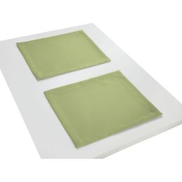 Adam Platzset &raquo;Uni Collection&laquo; gr&uuml;n Obermaterial: 100% Baumwolle B/L: 30cm x 40cm, 2 Stk., Bio-Baumwolle, eckig