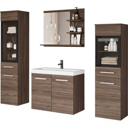 Welltime Badm&ouml;bel-Set &raquo;MADRIT&laquo; Komplett-Set, mit Waschbecken, 5 Stk. tlg. Holzwerkstoff B/H/T: 120cmcm x 131,5cmcm x 34,5cmcm
