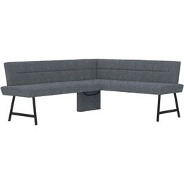 OTTO home Eckbank &raquo;Sava&laquo; mit Wellenfederung im Sitz grau 100% PES B/H/T: 211cm x 84cm, Struktur, langer Schenkel links