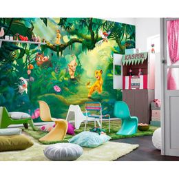 Komar Fototapete &raquo;Lion King Jungle - Gr&ouml;&szlig;e 368 x 254 cm&laquo; bedruckt glatt Kinderzimmer gr&uuml;n Papier B/L: 368m x 254m, Rollen: 8