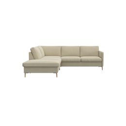 FLEXLUX Ecksofa &raquo;Fiore, L-Form, super bequem durch Kaltschaum im Sitz&laquo; schmale Armlehnen, F&uuml;&szlig;e Alu/Eiche, B/T 234/225 cm beige 100% Polyester B/H/T: 