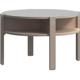 FORTE Beistelltisch &raquo;Tobago, runder Couchtisch mit 4 Ablagef&auml;chern, B/H/T 74,4/45,5/74,4 cm&laquo; Durchmesser ca. 74,5 cm beige B/H/T: 74,4cm x 45,5cm x 