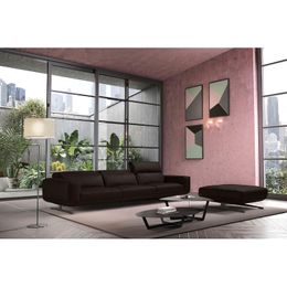 Egoitaliano 3-Sitzer &raquo;Gloria, super bequem, hochwertige Verarbeitung, edles Design, Megasofa&laquo; beidseitig verstellbare R&uuml;ckenelemente, mit Designmetallf&uuml;&szlig;en braun 