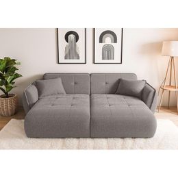 Home Affaire Big-Sofa &raquo;MIRELDA Design-Sofa mit Steppungen, extra tief, Breite 251 cm&laquo; Sitztiefe 123cm, elegant und bequem, 2 Zierkissen, belastbar bis