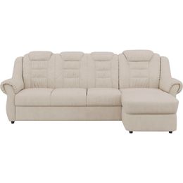 Home Affaire Ecksofa &raquo;Boston L-Form&laquo; mit hoher R&uuml;ckenlehne, wahlweise mit Schlaffunktion beige 100% Polyester B/H/T: 262cm x 102cm x 165cm, Struktur 
