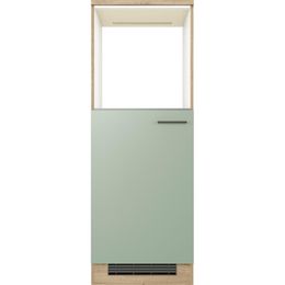 Flex-Well Backofen/K&uuml;hlumbauschrank &raquo;Cara&laquo; 1 Stk. tlg. (B x H x T) 60 x 169 x 60 cm, mit hoher Nische f&uuml;r Einbaubackofen gr&uuml;n Holzwerkstoff Artisan Eiche, B/H/T