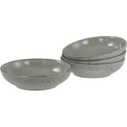 Creatable Schale &raquo;Nature Collection, Poke Bowl, &Oslash; 22,5 cm, 4-tlg&laquo; 4 Stk. aus Steinzeug Handwerklicher Look, Vintage, H&ouml;he 6 cm grau Steinzeug &Oslash; 22,5cm