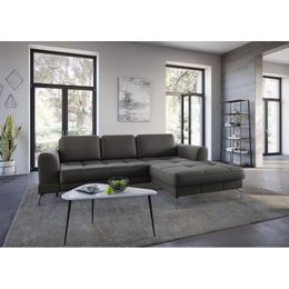 Sit & More sit&more Ecksofa &raquo;Bendigo L-Form&laquo; inklusive Sitztiefenverstellung, Bodenfreiheit 15 cm, 2 Fu&szlig;farben braun B/H/T: 284cm x 87cm x 175cm, NaturLEDER ,