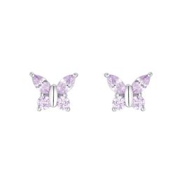 Amor Damen Paar Ohrstecker &raquo;Schmetterling&laquo; mit Zirkonia (synth.) bunt Silber 925 (Sterlingsilber)