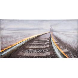 Gilde Metallbild &raquo;Bild rechteckig Railroad&laquo; Landschaft 1 Stk. tlg. Poly-Leinwand B/H/T: 140cm x 70cm x 5cm, Landschaft, 1 Stk.