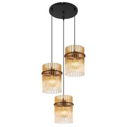 Globo LIGHTING H&auml;ngeleuchte &raquo;GORLEY&laquo; E27 1 Stk. H&auml;ngelampe Glasst&auml;be amber klar verlaufend elegant Wohnzimmer &Oslash; 47cm H: 140cm, 1 Stk.