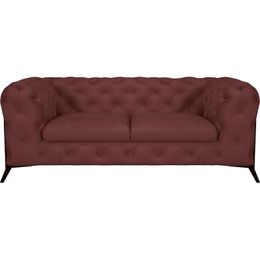 Home Affaire Chesterfield-Sofa &raquo;Amaury&laquo; aufw&auml;ndige Knopfheftung, moderne Chesterfield Optik, Fu&szlig;farbe w&auml;hlbar rosa Struktur (100% Polyester9;Samtoptik