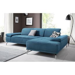 OTTO home Ecksofa &raquo;Caluna&laquo; Inkl.Sitztiefenverstellung, wahlweise mit Kopf- und Armteilverstellung blau Flachgewebe Mura: (100% Polyester);Luxus-