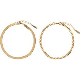Firetti Fu&szlig;ketten Set &raquo;Schmuck Geschenk K&ouml;rperschmuck&laquo; gold Edelstahl Fu&szlig;ketten Set