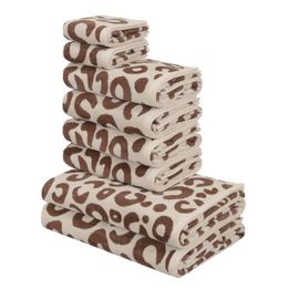 OTTO home Handtuch Set &raquo;Anna Leopardenmuster, 8-tlg Handtuch-Set, 100% Baumwolle&laquo; Set 8 Frottiervelours Duscht&uuml;cher, Handt&uuml;cher und G&auml;stet&uuml;cher, weich