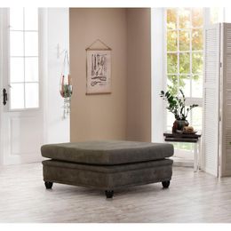 Home Affaire Polsterhocker &raquo;Rysum&laquo; passend zur Serie "Rysum" B/T/H: 100/100/45 cm grau B/H/T: 100cm x 45cm x 100cm, Luxus-Microfaser in Lederoptik