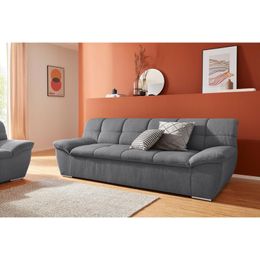 DOMO collection 3-Sitzer &raquo;Lagoa, moderne Sitzheftung, bequem und komfortabel&laquo; frei im Raum stellbar, in gro&szlig;er Farbauswahl grau B/H/T: 232cm x 76cm x 