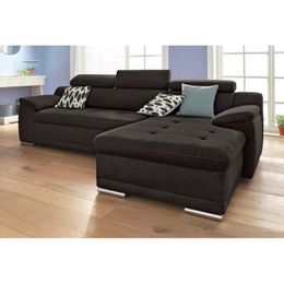 Sit & More sit&more Ecksofa &raquo;Andiamo L-Form&laquo; wahlweise mit Schlaffunktion, inklusive Kopfteilverstellung schwarz Kunstleder SOFTLUX ;Luxus-Microfaser ALTARA 