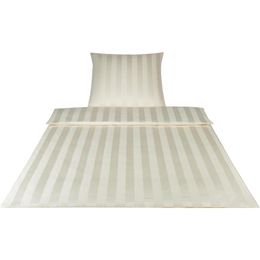 Elegante Bettw&auml;sche &raquo;Noblesse&laquo; 2 Stk. im modernen Streifendesign beige Mako-Satin, Obermaterial: 100% Baumwolle B/L: 135cm x 200cm, 1 Stk., 1 Stk., Mako-Satin,
