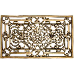 ANDIAMO Fu&szlig;matte &raquo;Nabucco&laquo; rechteckig 10 mm H&ouml;he Gummi-Fussabtreter, Gusseisen Optik, In- und Outdoor geeignet gold Gummi B : 45cm 1 Stk., 10mm, L: 75cm