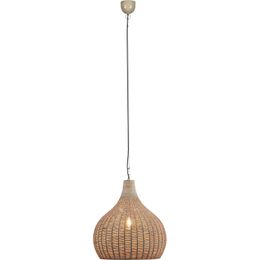 Trio Leuchten Pendelleuchte &raquo;JANNE, gro&szlig;e H&auml;ngelampe mit Juteschirm Korb Optik &Oslash; 54cm H&ouml;he 183 cm&laquo; E27 1 Stk. warmwei&szlig; - kaltwei&szlig; exkl 1x E27 max 10W,