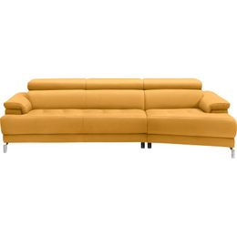 Egoitaliano Ecksofa &raquo;Soul, extravagantes Designsofa, Megasofa, super bequem, tolle Details&laquo; mit Trapez-Abschlu&szlig;element, inkl verstellbarer Kopfteile gelb Leder &raquo;