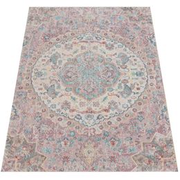 Paco Home Teppich &raquo;Torres 271&laquo; rechteckig 8 mm H&ouml;he Kurzflor, Orient-Optik, Vintage Design, In- und Outdoor geeignet pink Polypropylen B : 60cm 1 Stk., 8mm, L: 