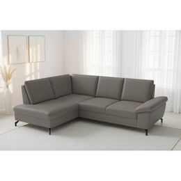 Sit & More sit&more Ecksofa &raquo;Chelsea Leder L-Form, B:249 cm, inkl. Armteil- & Sitztiefenverstellung&laquo; optional mit Schlaffunktion und Bettkasten B/H/T: 249cm x 