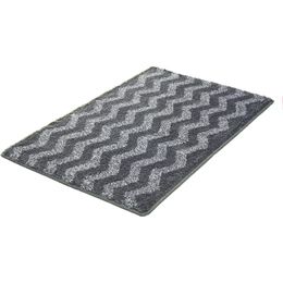 Kleine Wolke Badematte &raquo;&raquo;Zack&laquo;, Badvorleger, Badezimmer Teppich&laquo; H&ouml;he 20 mm rutschhemmend beschichtet fu&szlig;bodenheizungsgeeignet Badteppich, modernes Zickzack Design