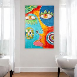 Casablanca by Gilde Leinwandbild &raquo;Visage rechteckig&laquo; 1 Stk. tlg. bunt Holz, Leinwand B/H/T: 80cm x 120cm x 4cm, 1 Stk.