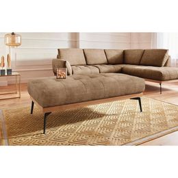 exxpo - sofa fashion Hocker &raquo;Palic, moderner Polsterhocker mit tollen Verarbeitungsdetails&laquo; braun B/H/T: 139cm x 47cm x 71cm, Velours