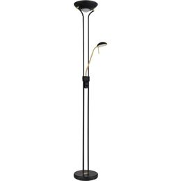 Globo LIGHTING Stehlampe &raquo;LEONAS&laquo; LED-Modul 1 Stk. Warmwei&szlig; Stehleuchte, Flexo, Wohnzimmer, Schlafzimmer, 3000 Kelvin schwarz &Oslash; 25,5cm H: 180cm, 1 Stk