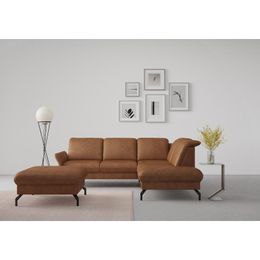 Sit & More sit&more Ecksofa &raquo;Fashion L-Form&laquo; wahlweise mit Kopfteilverstellung und Vorziehsitz, motorisch braun B/H/T: 250cm x 84cm x 207cm, Luxus-Microfasermit 