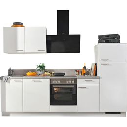 KOCHSTATION K&uuml;che &raquo;KS-Scafa, mit Soft-Close, mit h&ouml;henverstennbaren F&uuml;&szlig;en&laquo; vormontiert, wahlweise mit E-Ger&auml;ten, Stellbreite 280 cm wei&szlig; B/H/T: 280cm 