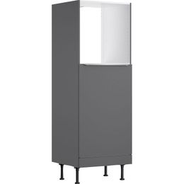 KOCHSTATION Backofen/K&uuml;hlumbauschrank &raquo;KS-Aken&laquo; grau anthrazit, B/H/T: 60cm x 176,6cm x 58,4cm