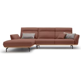 Creation BY ROLF BENZ Ecksofa &raquo;CR.460 Design-Sofa, verstellbare R&uuml;ckenlehne, L-Form&laquo; Sockel in Eiche, Winkelf&uuml;&szlig;e in Umbragrau, Breite 318 cm braun 