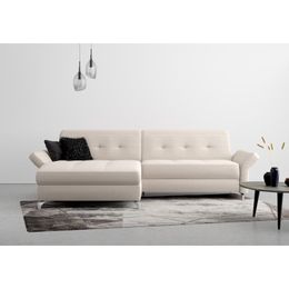 Home Affaire Ecksofa &raquo;Maredo L-Form&laquo; Federkern, wahlweise auch mit Kopfteil- und Armlehnverstellung grau 100% Polyester B/H/T: 284cm x 89cm x 179cm, 