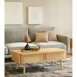WOODMAN Couchtisch &raquo;Rove&laquo; besonderes Design, teilmassiv, Breite 107 cm, FSC -zertifiziert beige B/H/T: 107,5cm x 41cm x 58cm