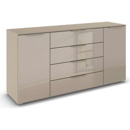 Rauch Kombikommode &raquo;Sideboard Schubkommode Kommode MONTCLAR Front Dekor/Hochglanz/Glas&laquo; Breite 160 / H&ouml;he 81 cm, 2 Einlegeb&ouml;den, inkl. Soft-Close-