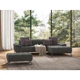 Sit & More sit&more Ecksofa &raquo;Cool L-Form&laquo; wahlweise mit Kopfteilverstellung und Vorziehsitz, motorisch grau B/H/T: 290cm x 79cm x 185cm, Chenille, Recamiere 