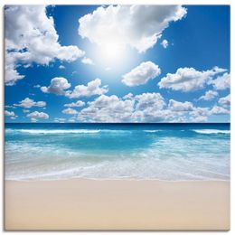 Artland Wandbild &raquo;Gro&szlig;artige Strandlandschaft&laquo; Strand 1 Stk. tlg. als Leinwandbild, Poster in verschied. Gr&ouml;&szlig;en blau Leinwand B/H/T: 100cm x 100cm, 