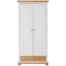 OTTO home Garderobenschrank &raquo;Ayanna, Dielenschrank, Kleiderschrank, Schrank&laquo; Breite 94 cm, 2-t&uuml;rig, aus massiver Kiefer, FSC wei&szlig; Massivholz B/H/T: 